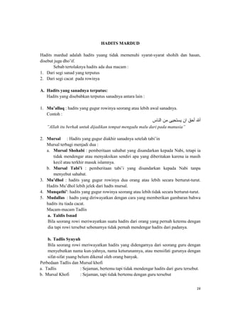 Ilmu musthalah hadits gratis | PDF
