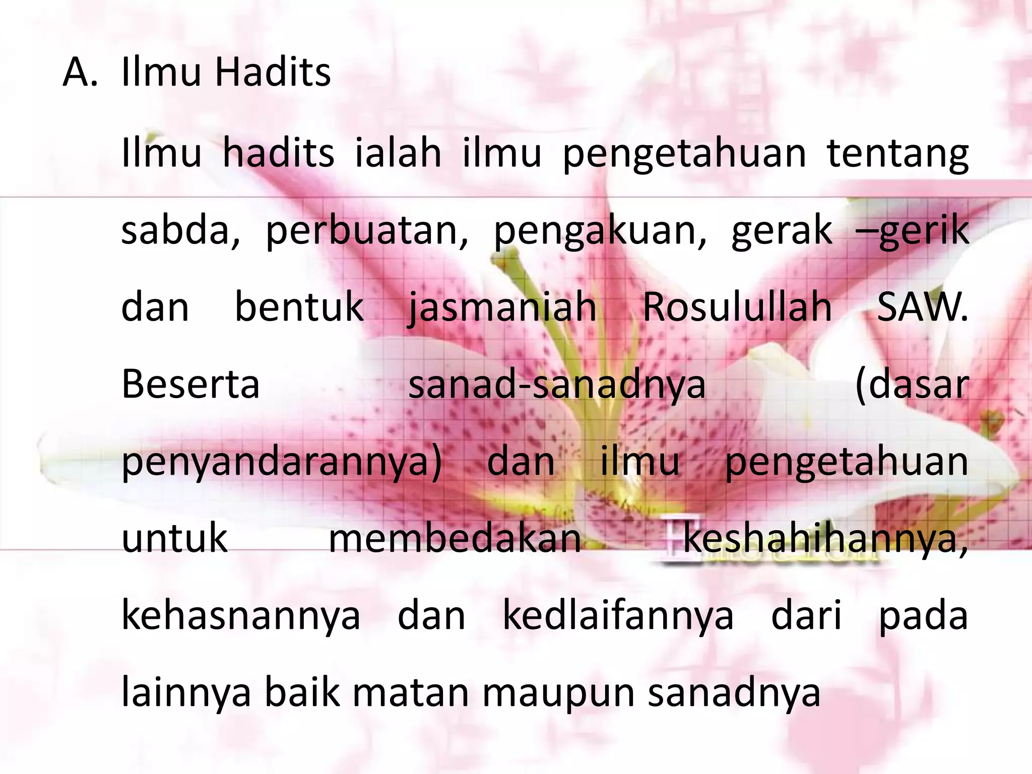 Ilmu musthalahu’l hadits | PPTX