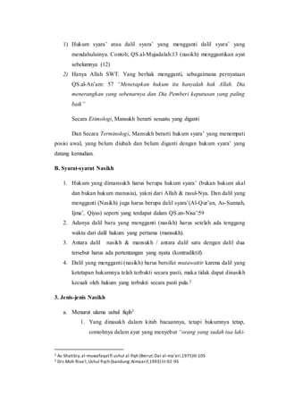 Ilmu nasikh mansukh | DOCX
