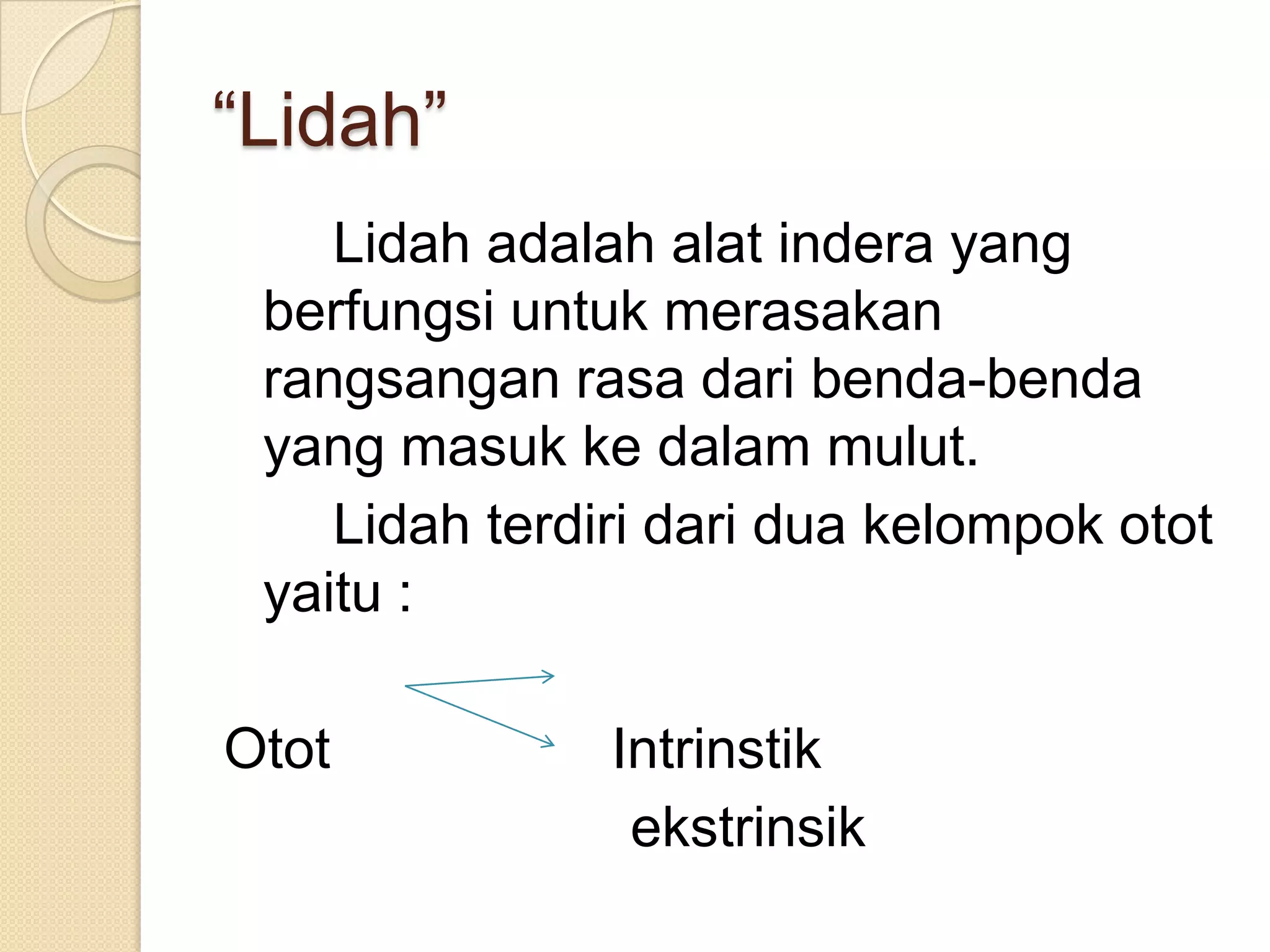 pengertian Indra pengecap ( Lidah ) | PPTX