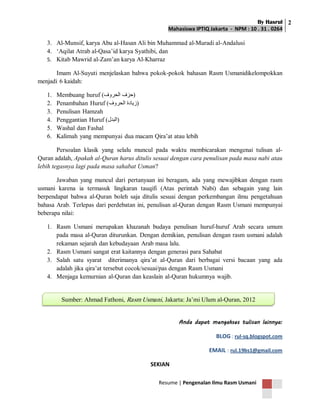 Ilmu Rasm Usmani pdf | PDF