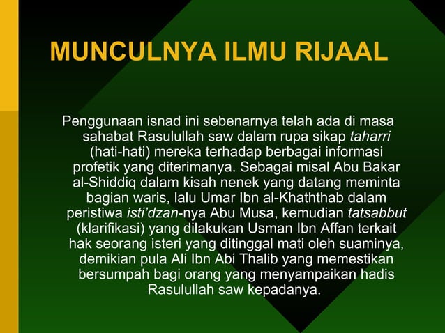 Ilmu rijal al hadits | PPT