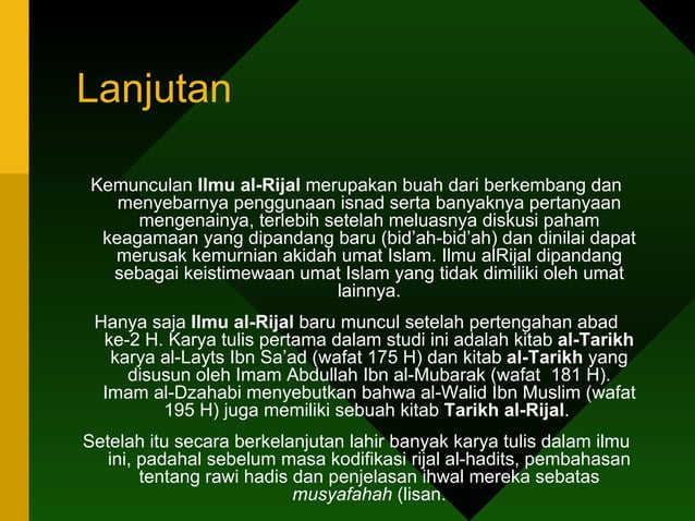 Ilmu rijal al hadits | PPT