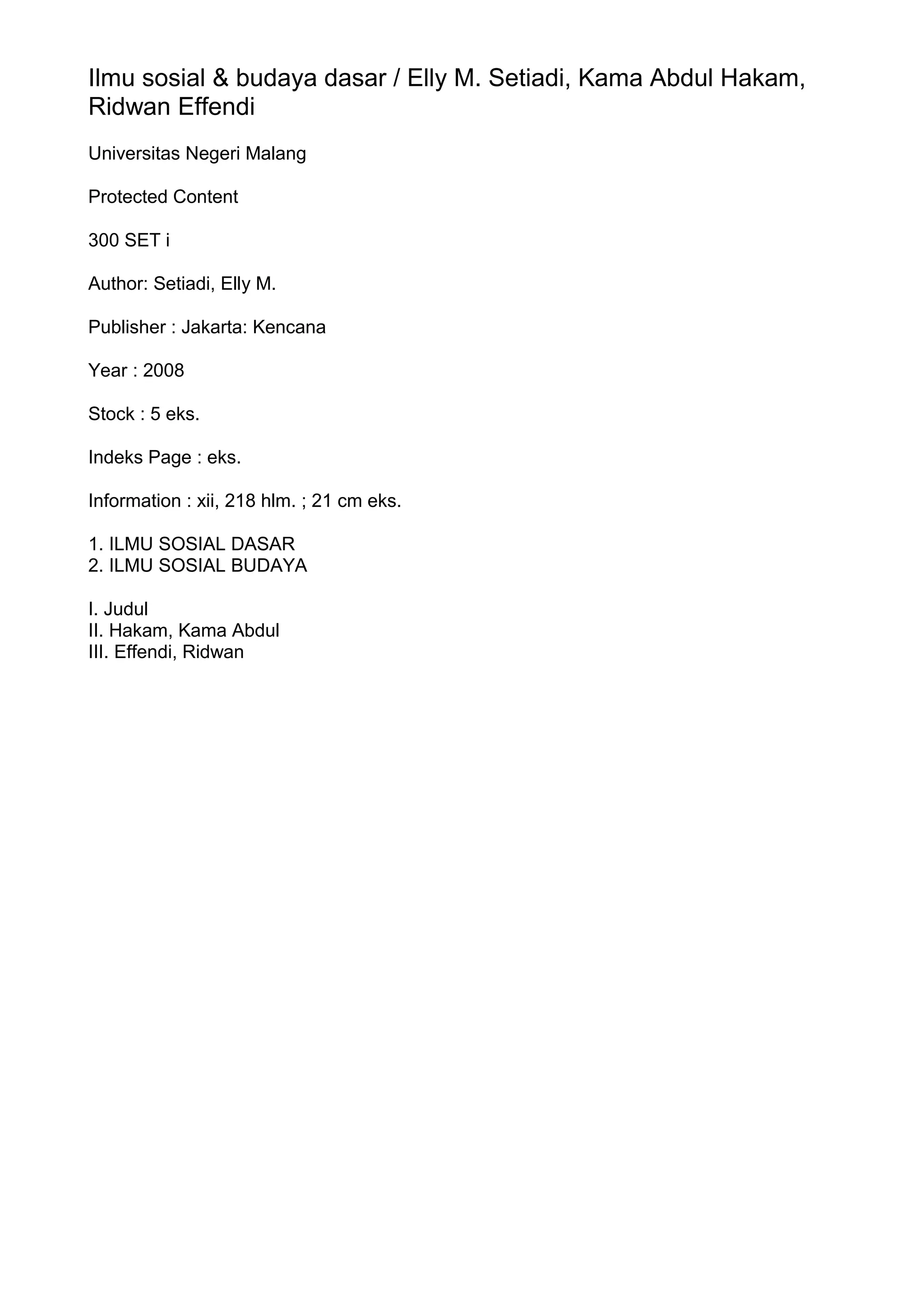 Ilmu sosial & budaya dasar elly m. setiadi, kama abdul hakam, ridwan ...