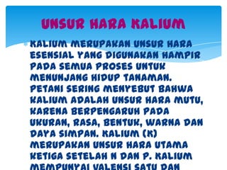 Mata Kuliah Ilmu tanah - kalium | PPTX