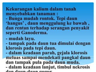 Mata Kuliah Ilmu tanah - kalium | PPTX
