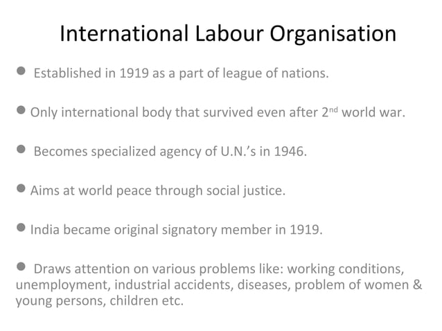 international labour organisation | PPT
