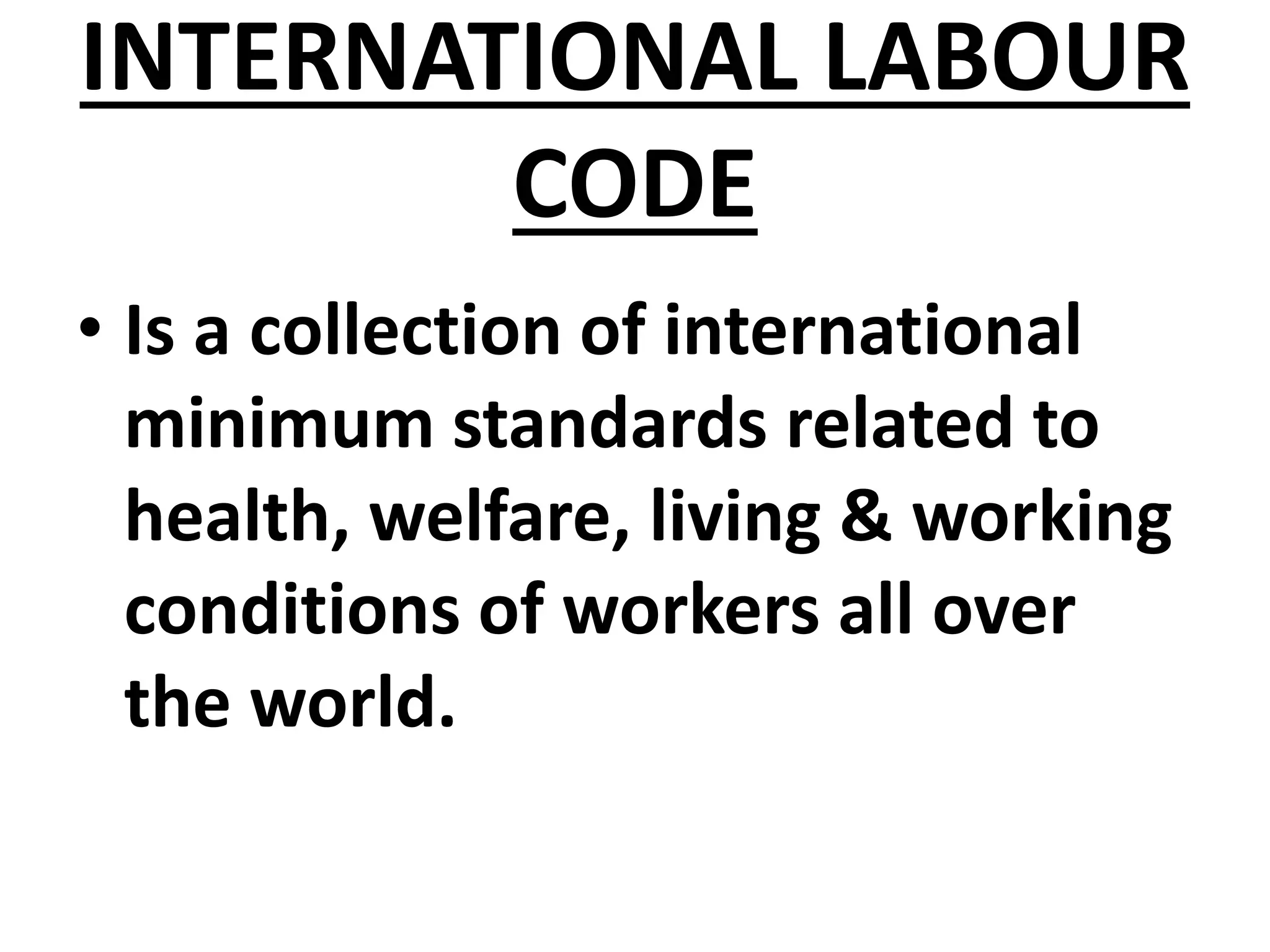 INTERNATIONAL LABOUR ORGANIZATION | PPTX