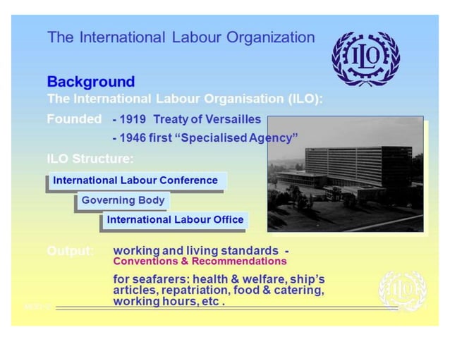 INTERNATIONAL LABOUR ORGANIZATION | PPTX | Business and Finance