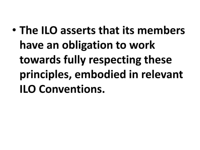 INTERNATIONAL LABOUR ORGANIZATION | PPTX | Business and Finance