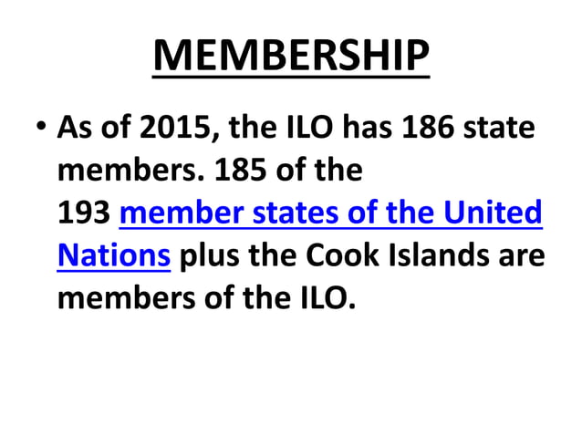 INTERNATIONAL LABOUR ORGANIZATION | PPTX | Business and Finance