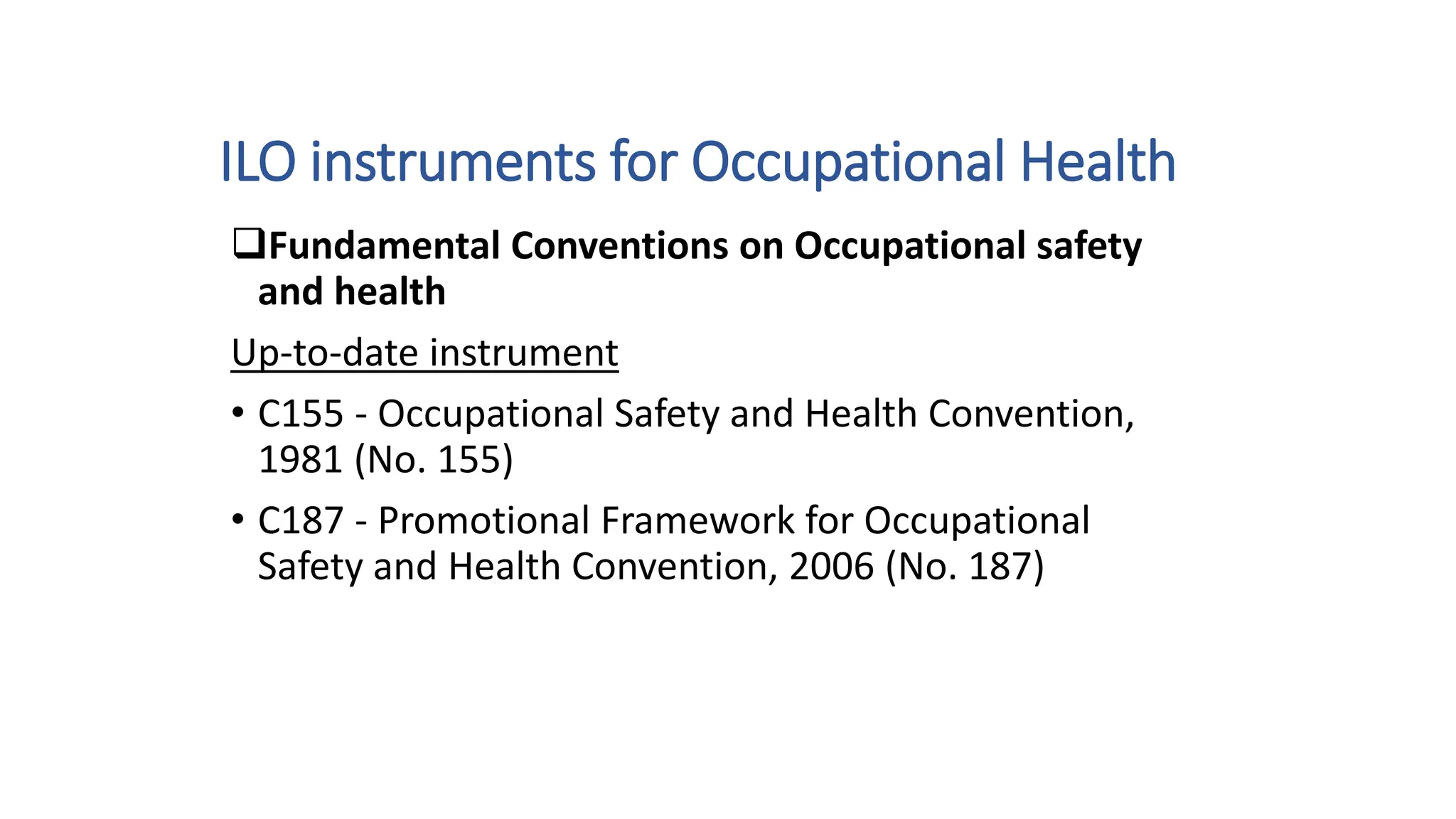 Occupational Health and Safety Protocols of International Labour Organization | PDF