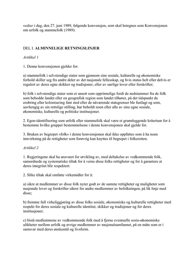 ILO-konvensjon 169 (norsk) | PDF