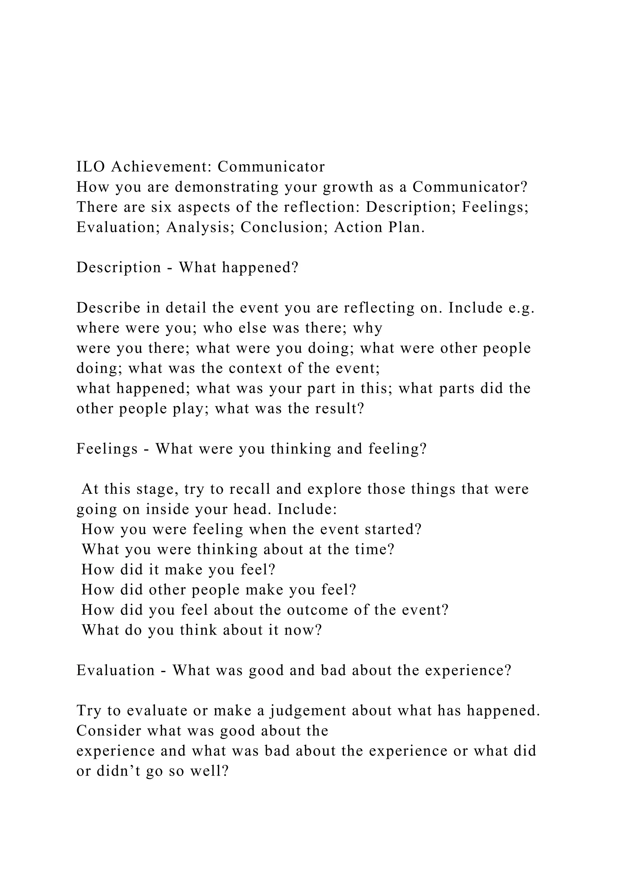 ILO Achievement Communicator How you are demonstrating you.docx