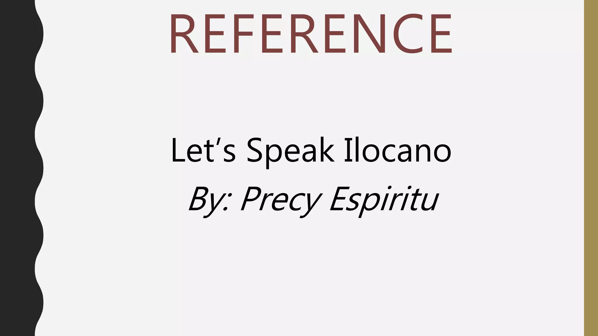 Ilocano Language Syntax | PPTX