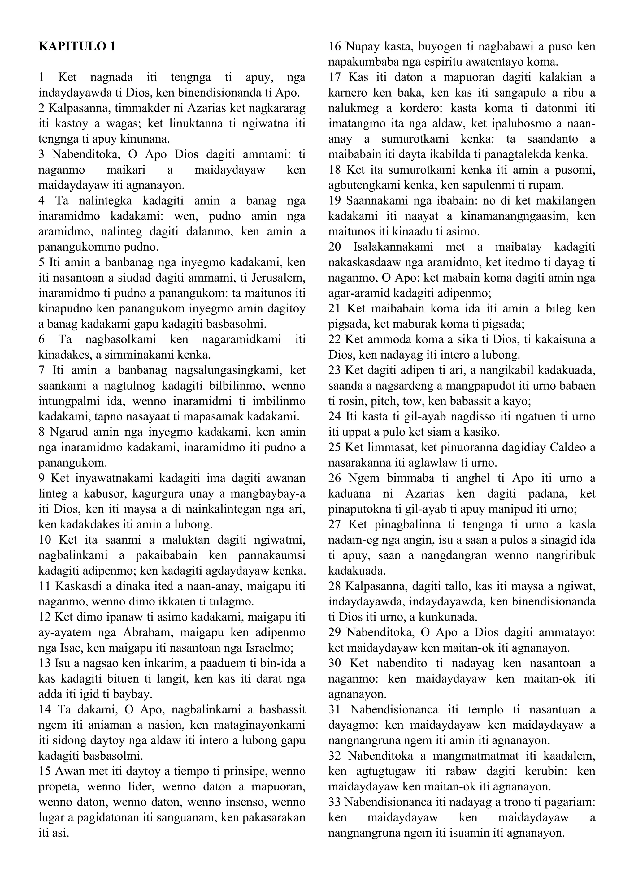 Ilocano - Prayer of Azariah.pdf