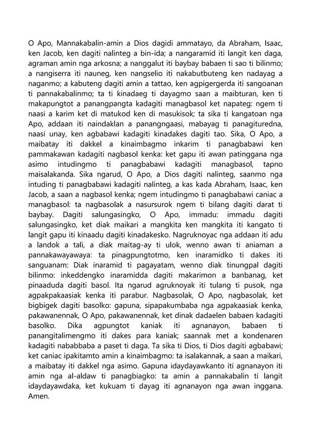 Ilocano Prayer Of Manassehpdf
