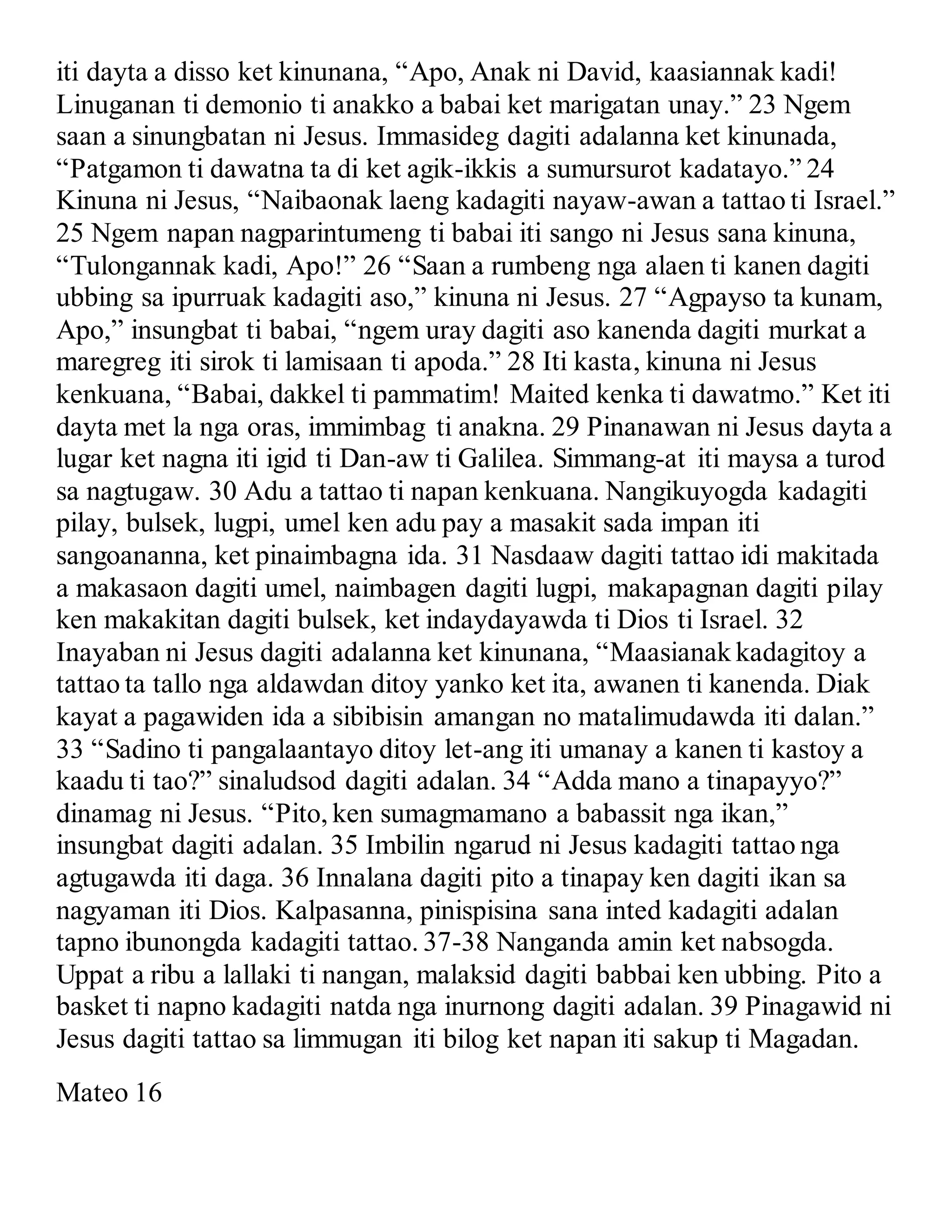 Ilocano bible new testament | DOCX