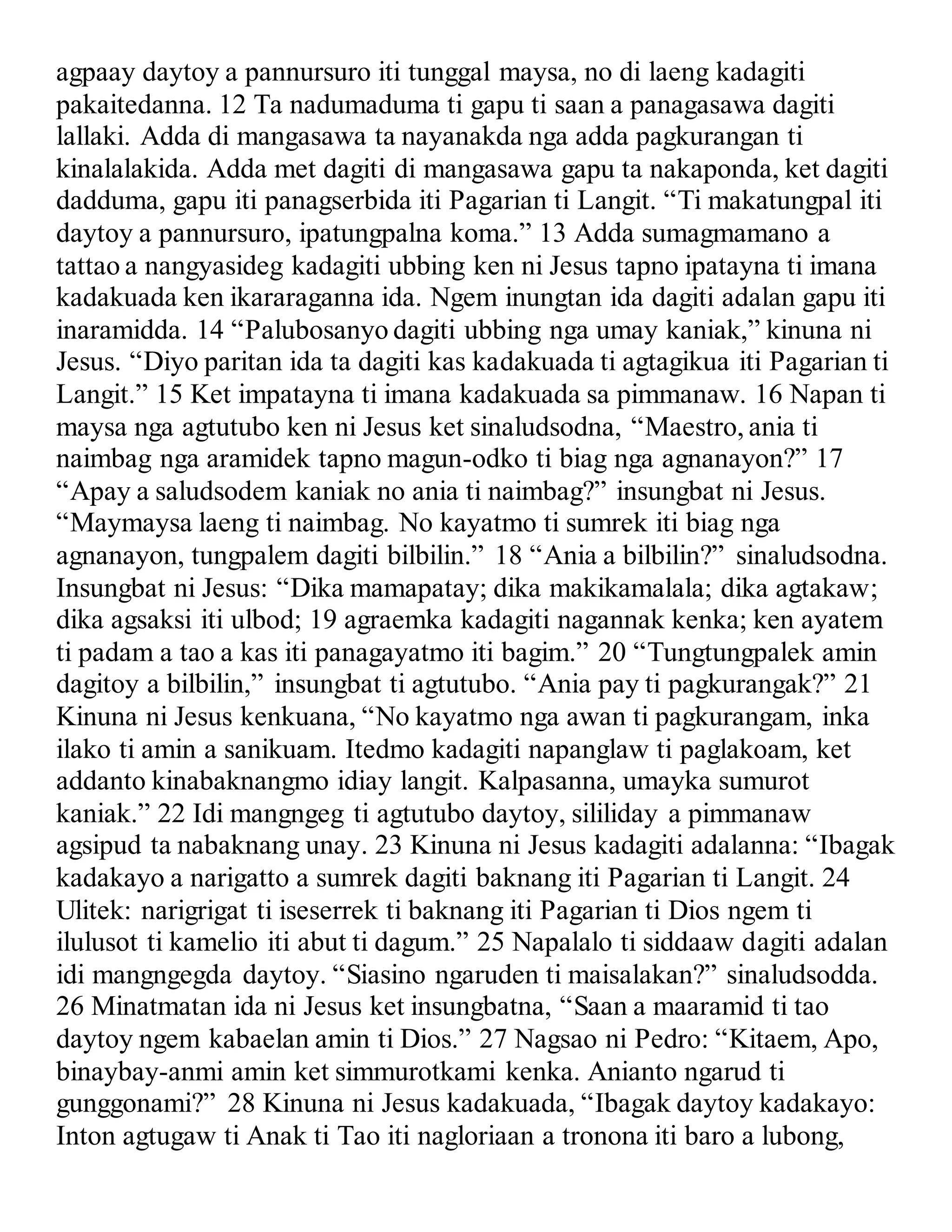 Ilocano bible new testament | DOCX