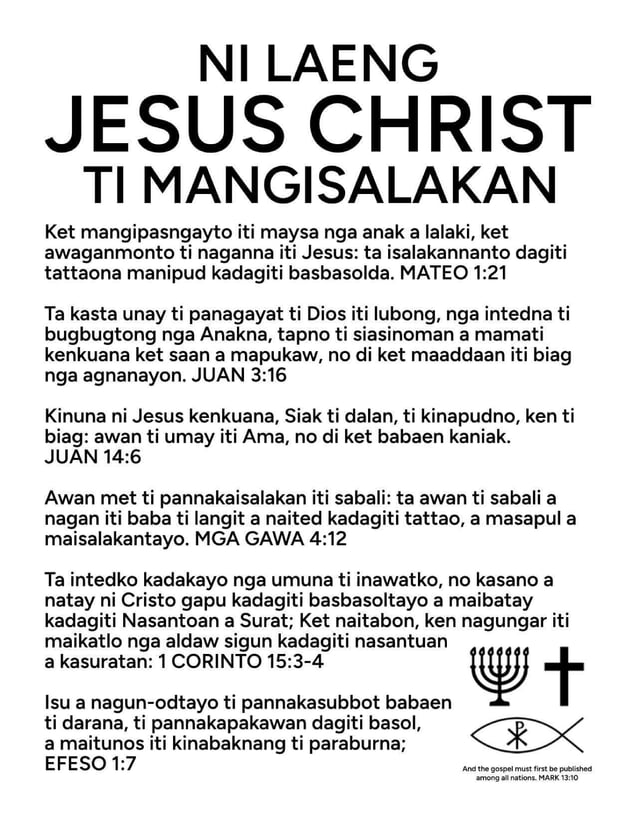 Ilocano Gospel Tract - ONLY JESUS CHRIST SAVES.pdf