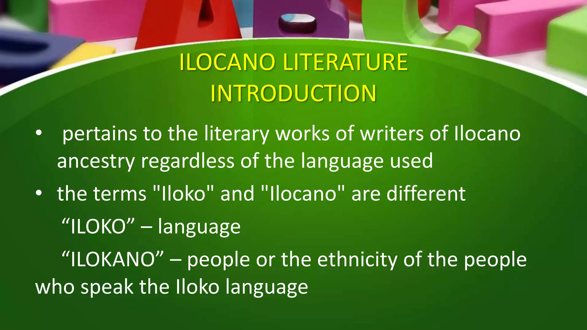 Ilocano Literature | PPTX