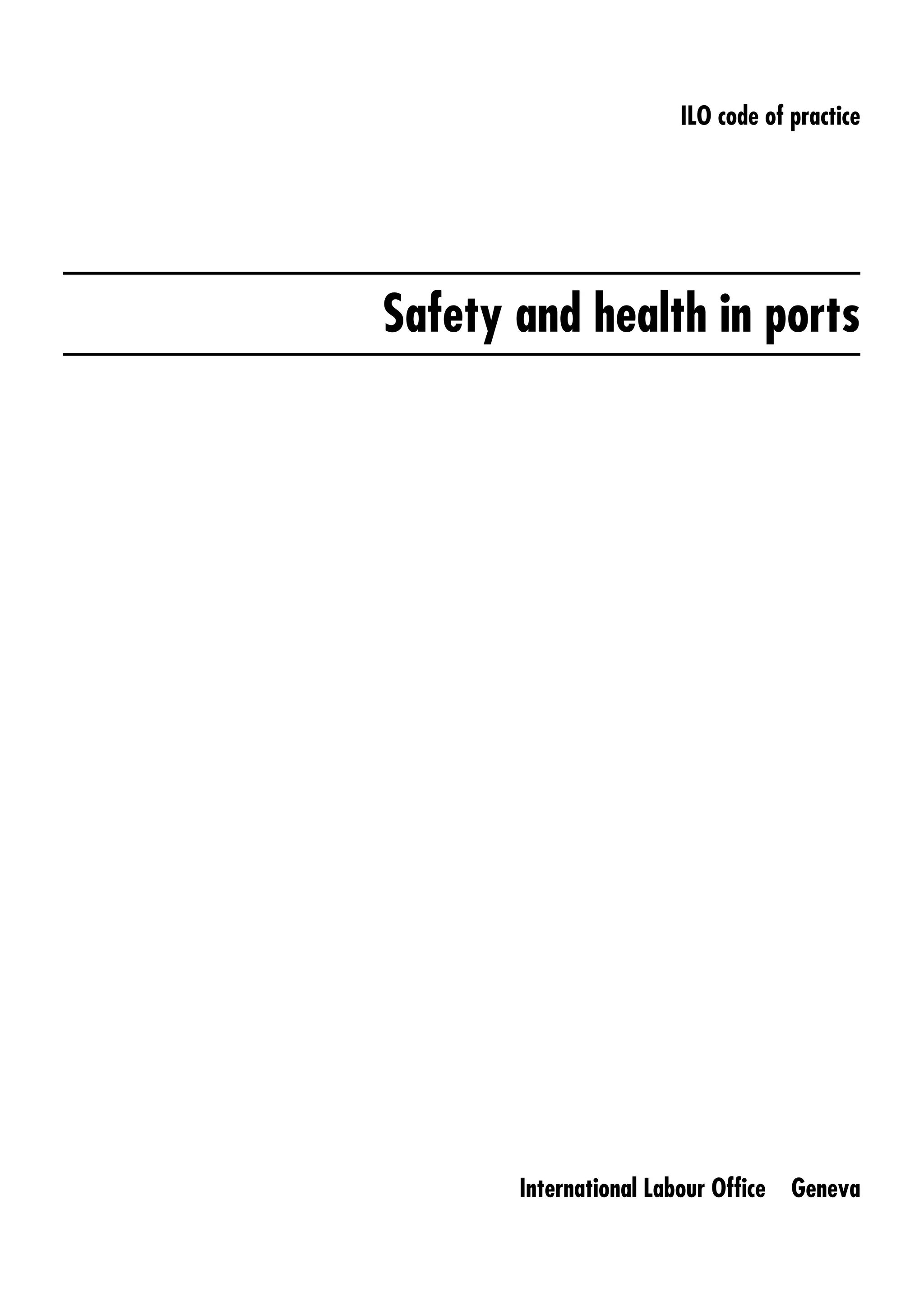 ILO Code of Practice H&S in Ports | PDF