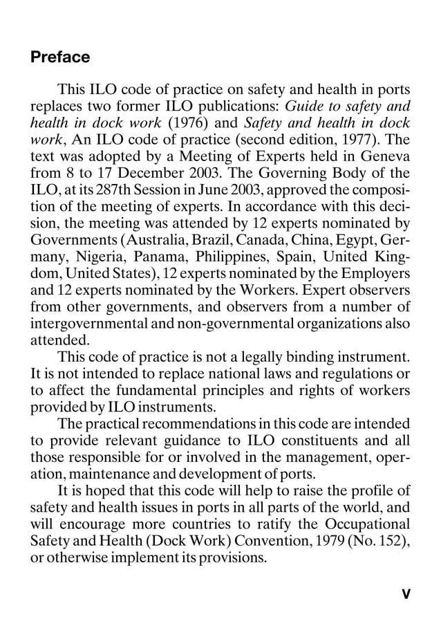 ILO Code of Practice H&S in Ports | PDF | Travel
