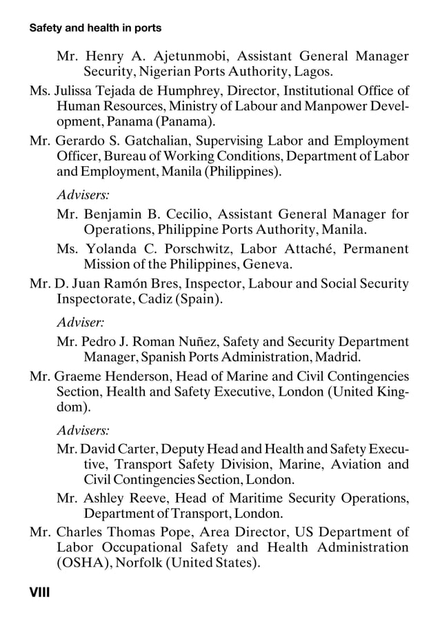 ILO Code of Practice H&S in Ports | PDF | Travel