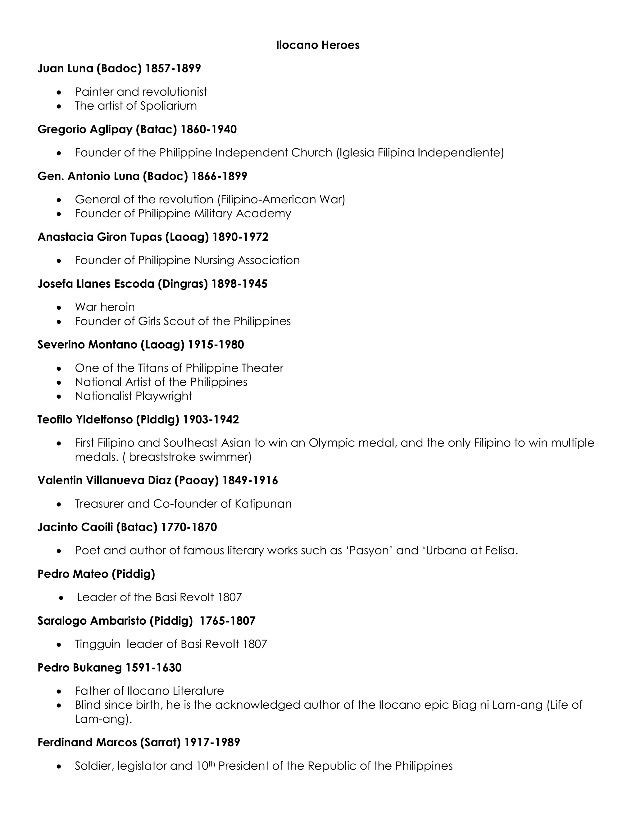 Ilocos Norte Heroes | PDF