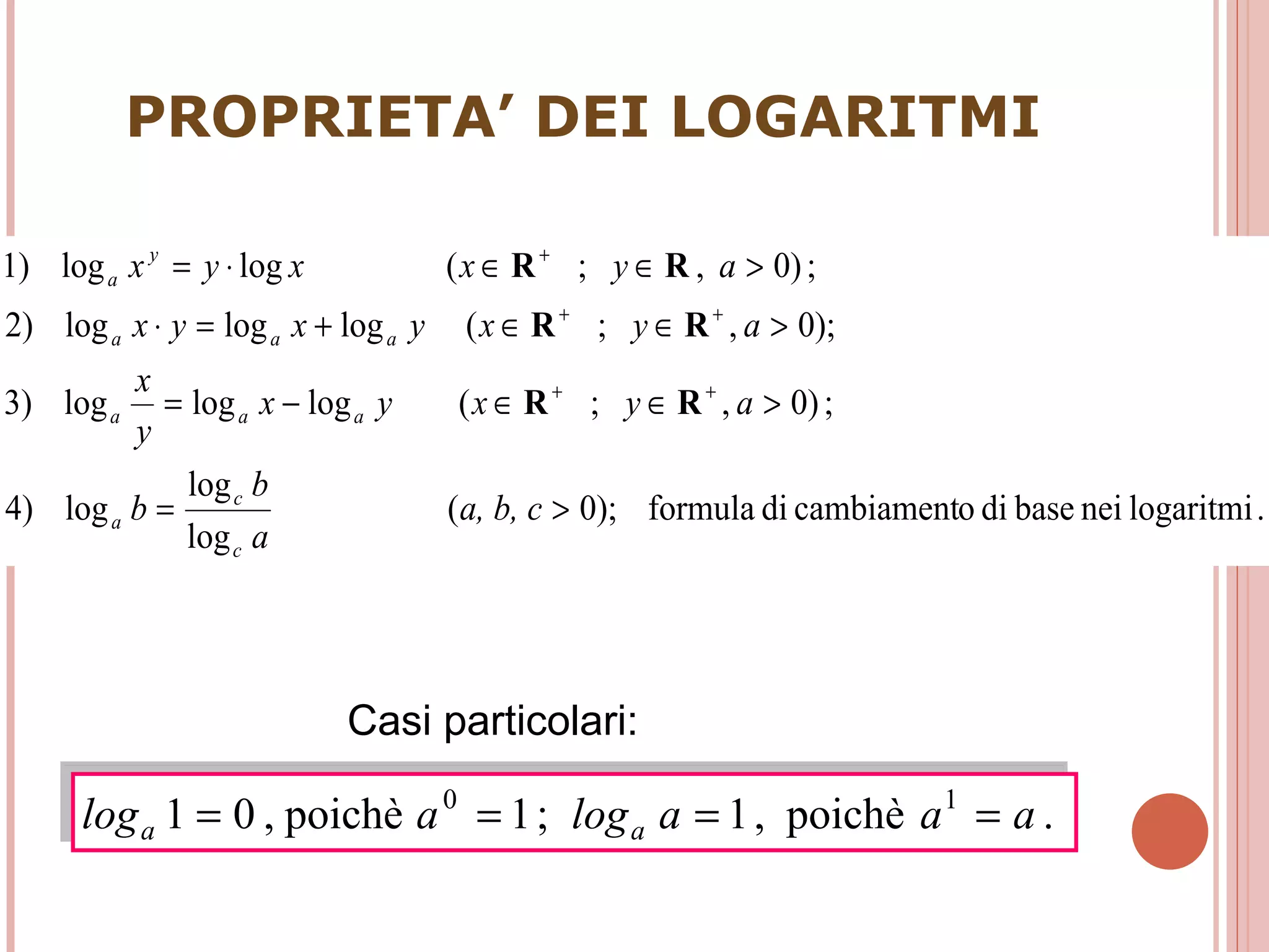 I logaritmi e la funzione logaritmica | PPS