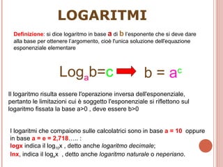 I logaritmi e la funzione logaritmica | PPS