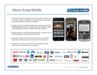 Webinar deck: iLoop Mobile - Mobile Analytics | PPT