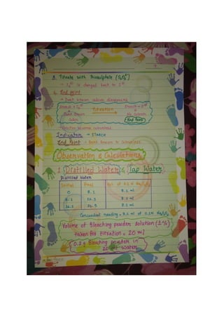 CHEMISTRY PROJECT CLASS 12 - AMOUNT OF BLEACHING POWDER REQUIRED TO ...