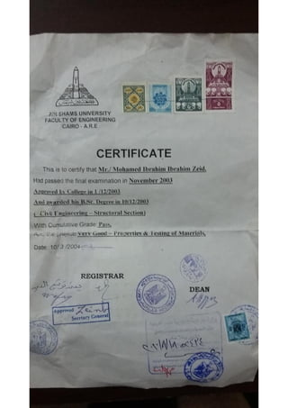 civil engineering certificate | PDF