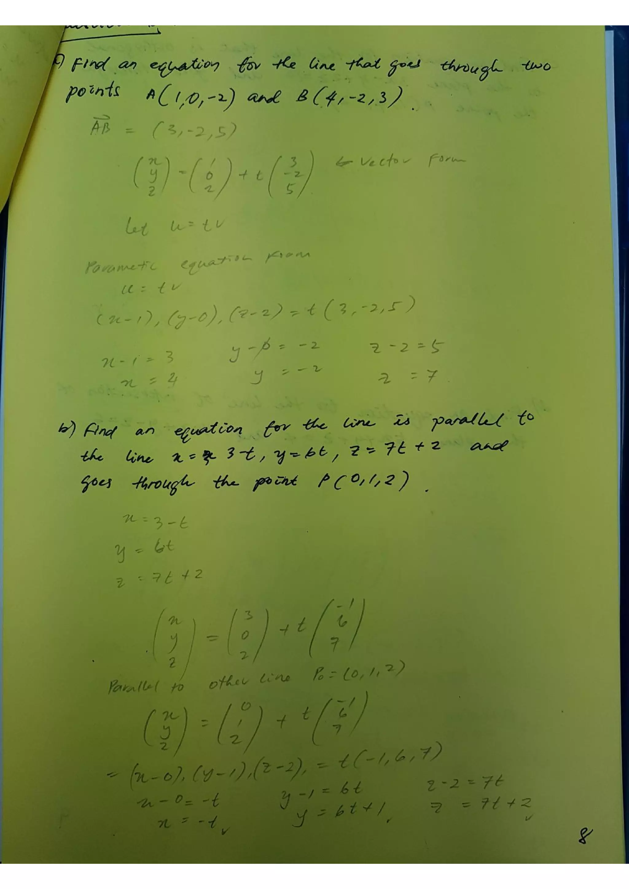 Equation of line problem and solution | PDF