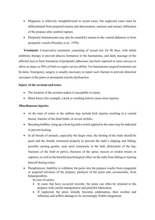 Coital Injuries and Vices of Male Animals | PDF