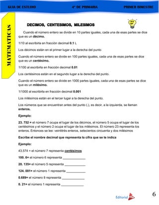 Guía de Estudio de 4° Grado de Primaria | PDF