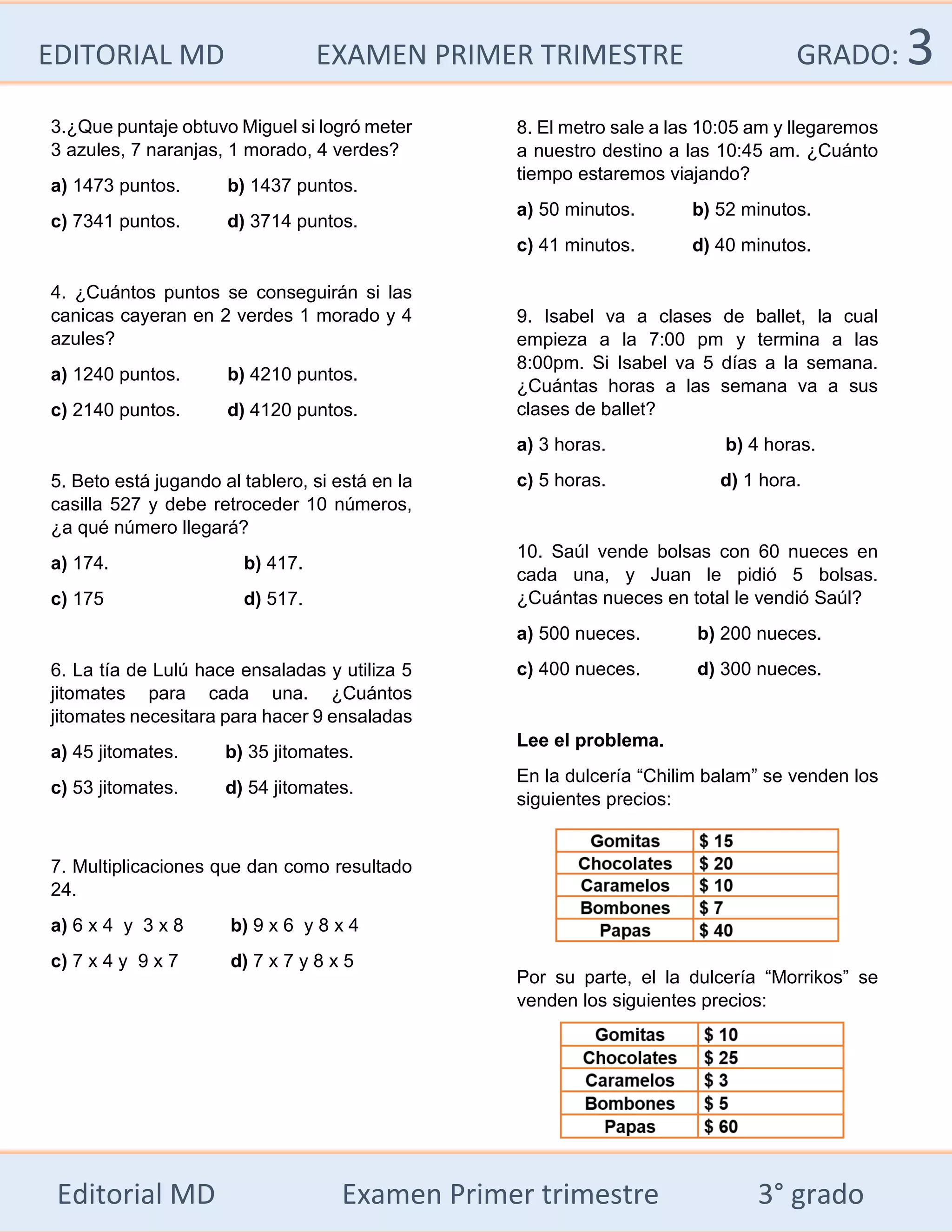 Guía de Estudio de 3er. Grado de Primaria | PDF