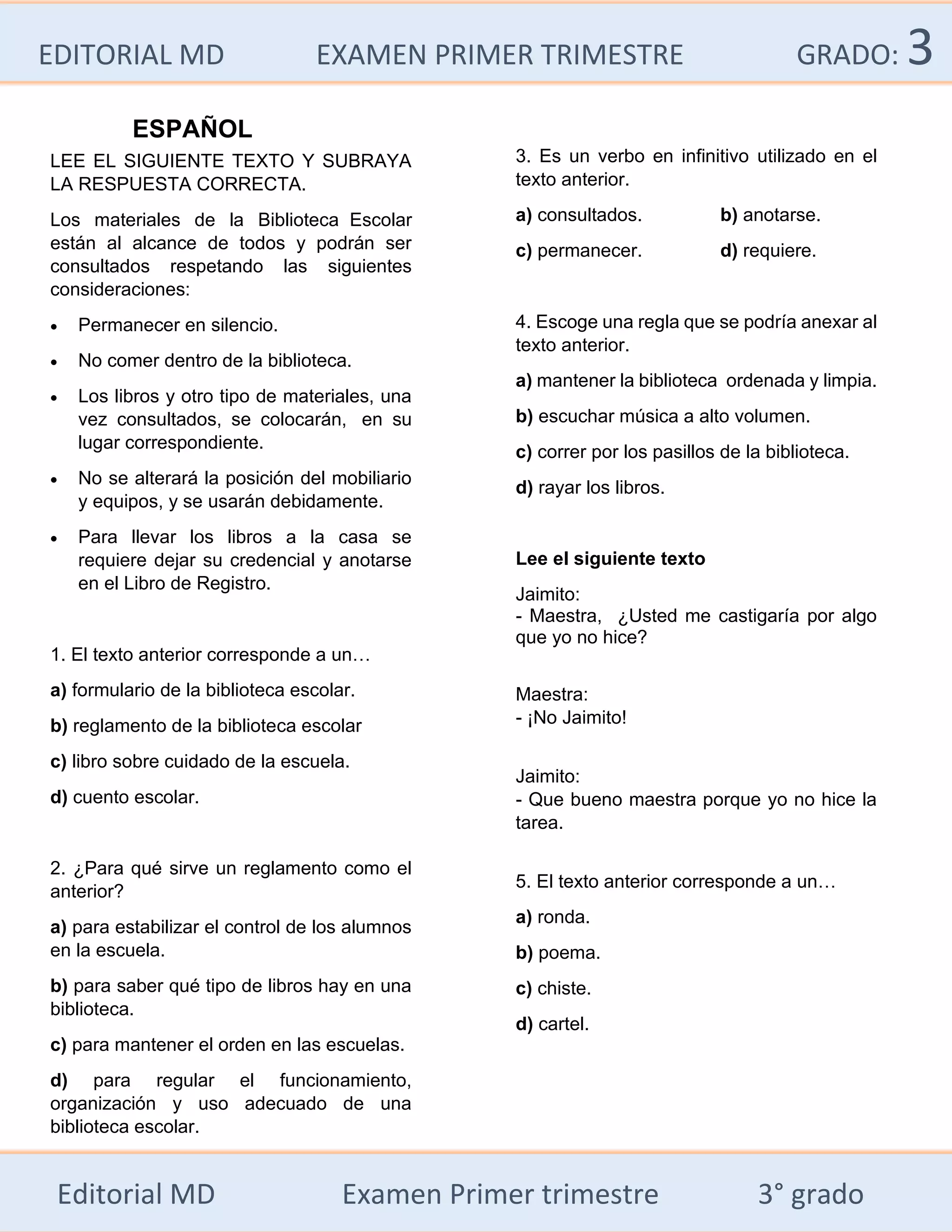 Guía de Estudio de 3er. Grado de Primaria | PDF
