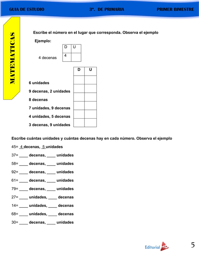 Guía de Estudio de 3er. Grado de Primaria | PDF