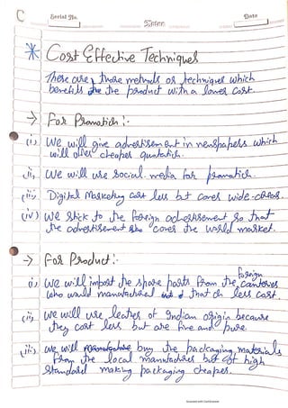 Marketing Management Project Class XII | PDF