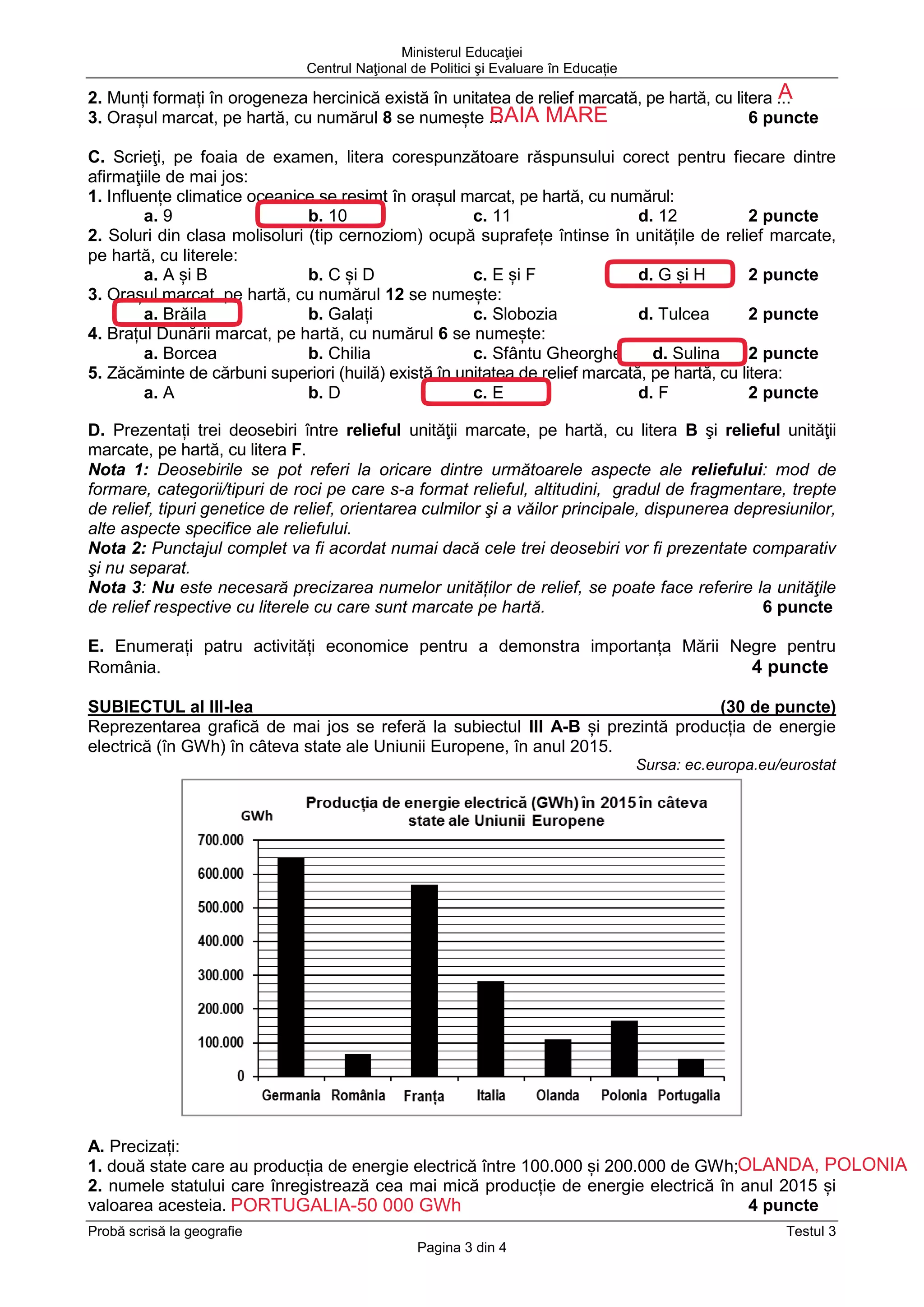 TESTE BAC ANTRENAMENT-GEOGRAFIE 2021 REZOLVATE | PDF