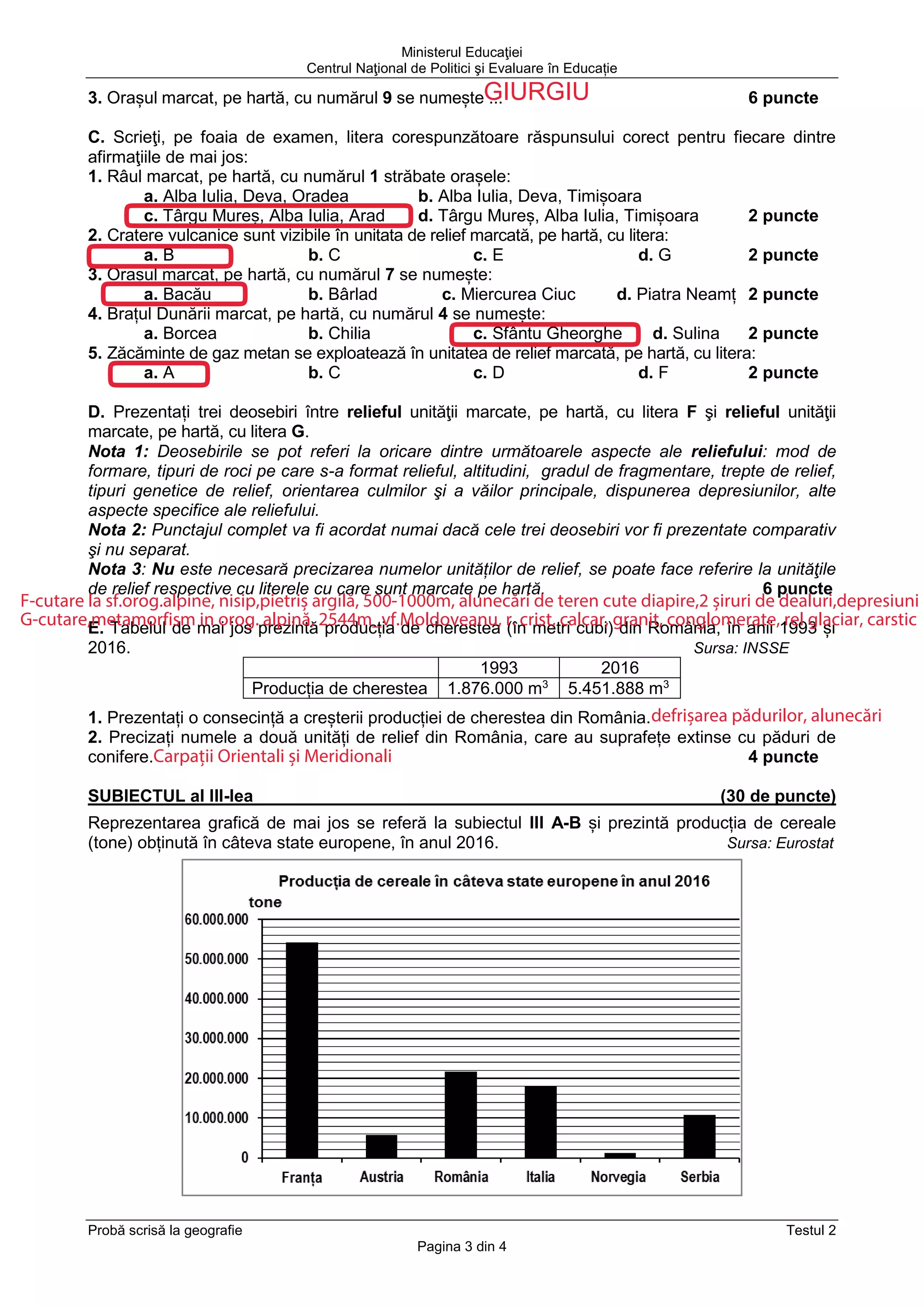 TESTE BAC ANTRENAMENT-GEOGRAFIE 2021 REZOLVATE | PDF