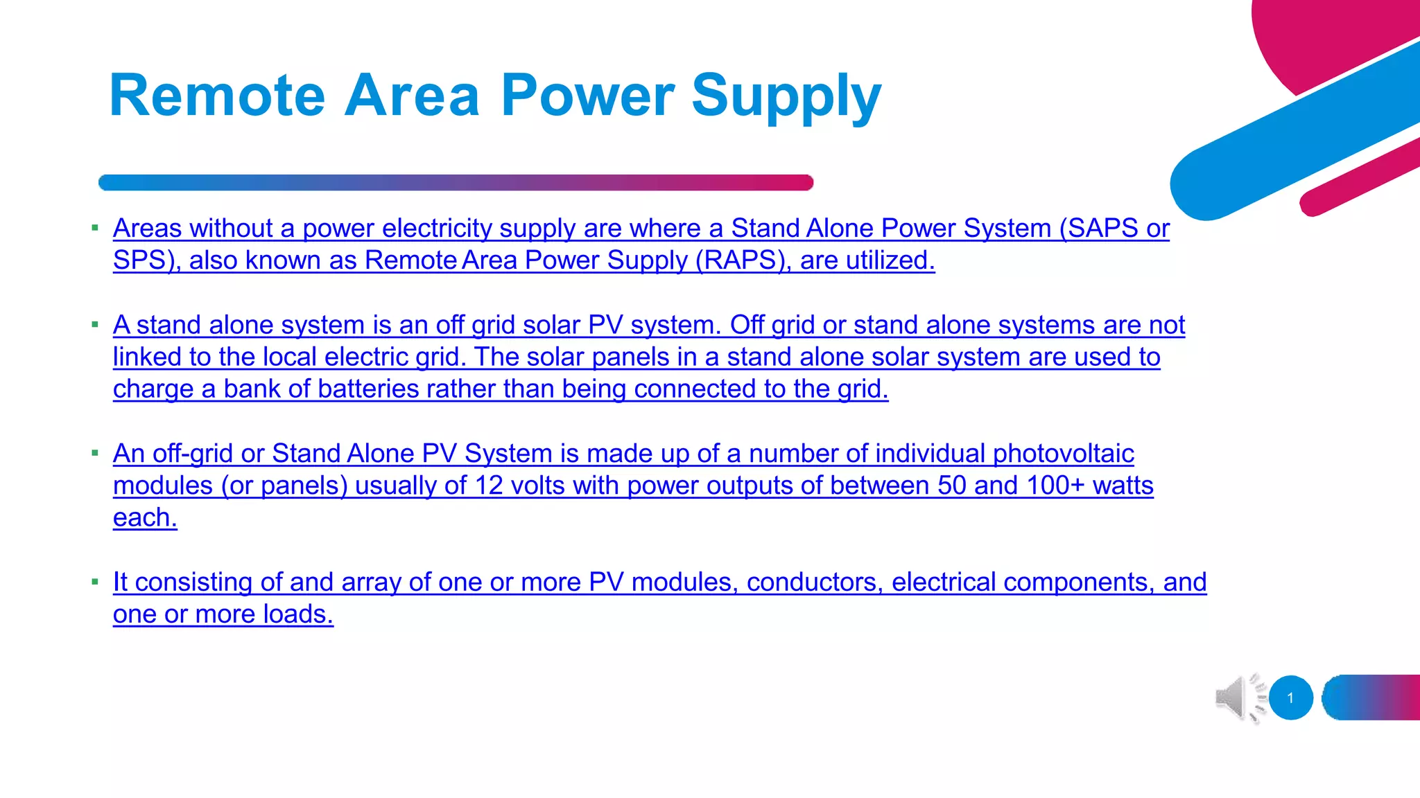GRID CONNECTED PV SYSTEM & RAPS | PPTX
