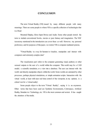 VIRTUAL REALITY DOCUMENTATION | PDF