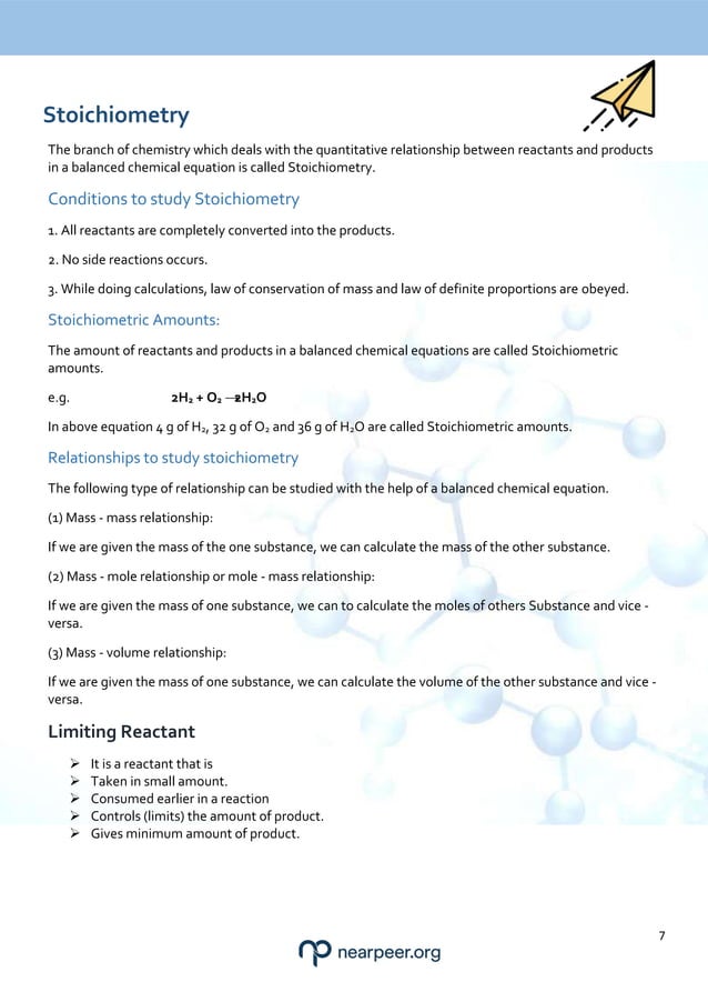 MDCAT Chemistry Notes | Nearpeer | PDF