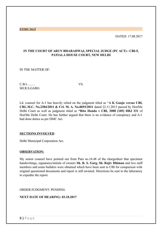 COURT DIARY / INTERNSHIP REPORT | PDF