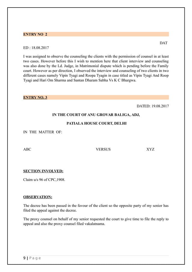 COURT DIARY / INTERNSHIP REPORT | PDF
