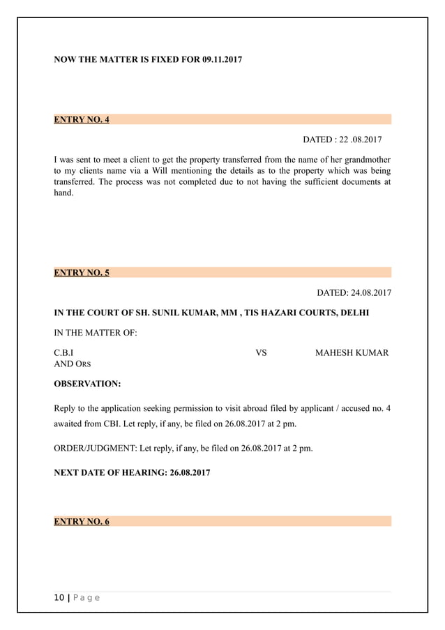 COURT DIARY / INTERNSHIP REPORT | PDF