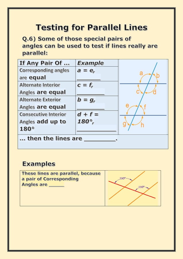 Properties of angles formed by parallel lines ( grade 8) | PDF